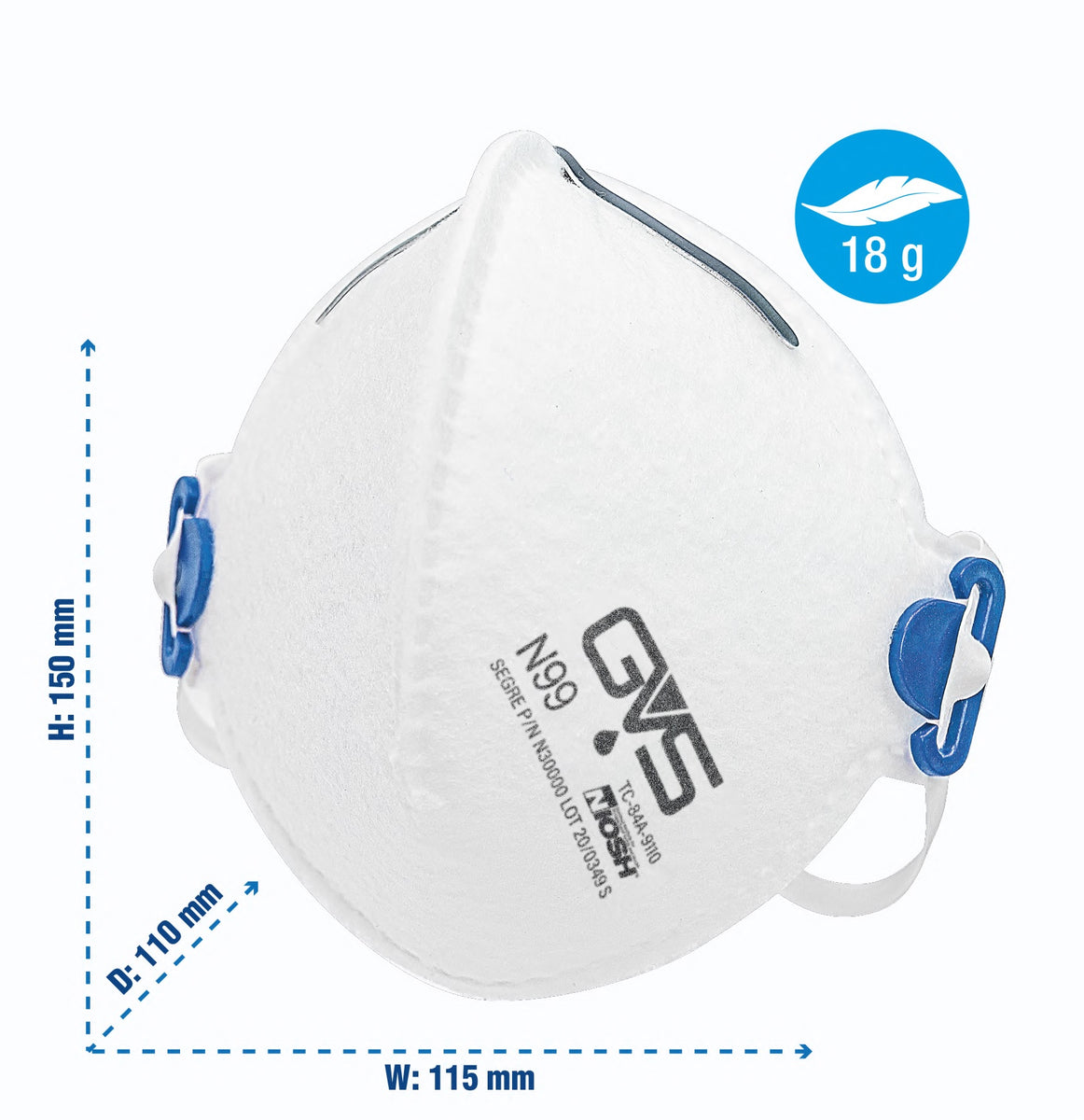 Mascarilla De Seguridad GVS N31000 Niosh N99 Caja / 15 Pzas – GVS ...